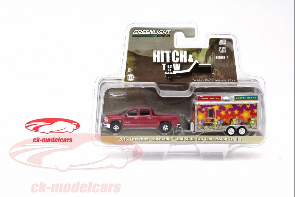 Greenlight 1:64 Chevrolet Silverado and State Fair Concession Trailer 赤 ...