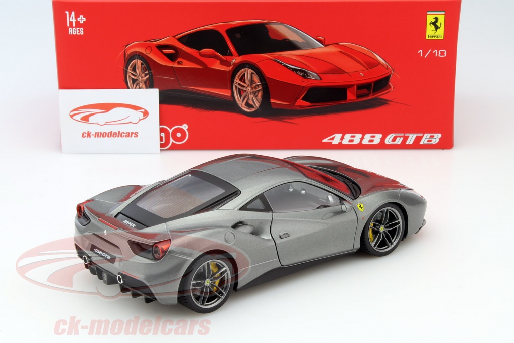 Bburago 1:18 Ferrari 488 GTB dark gray Signature 18-16905G model car 18 ...