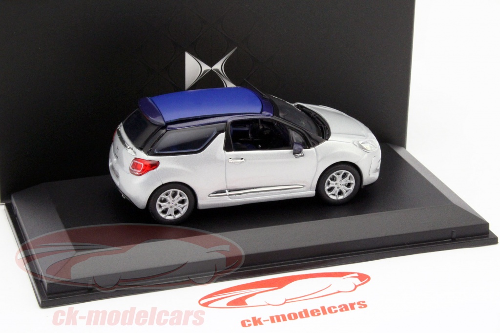 Norev 1:43 Citroen DS3 Cabriolet Year 2013 silver / blue AMC019253 ...