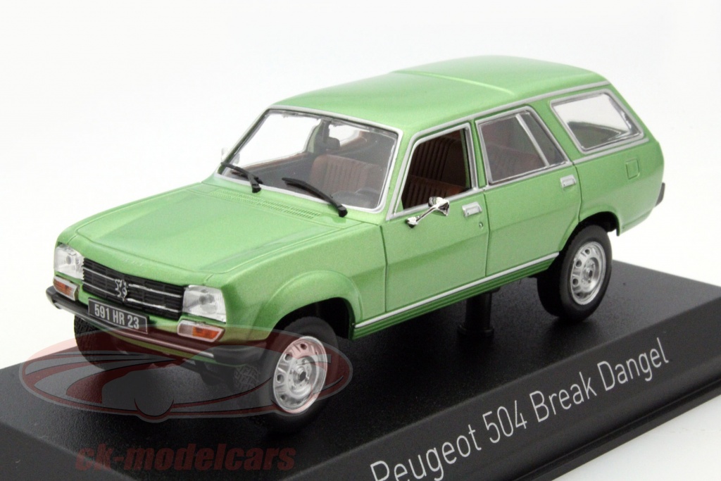Norev 1:43 Peugeot 504 Break Dangel Year 1980 green 475430 model car ...