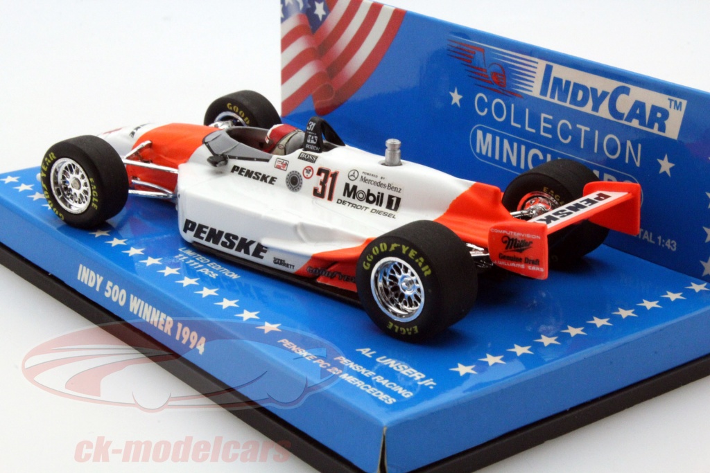 Minichamps 1:43 Al Unser Jr. Penske PC 23 Mercedes #31 勝者 Indy 500 1994 ...