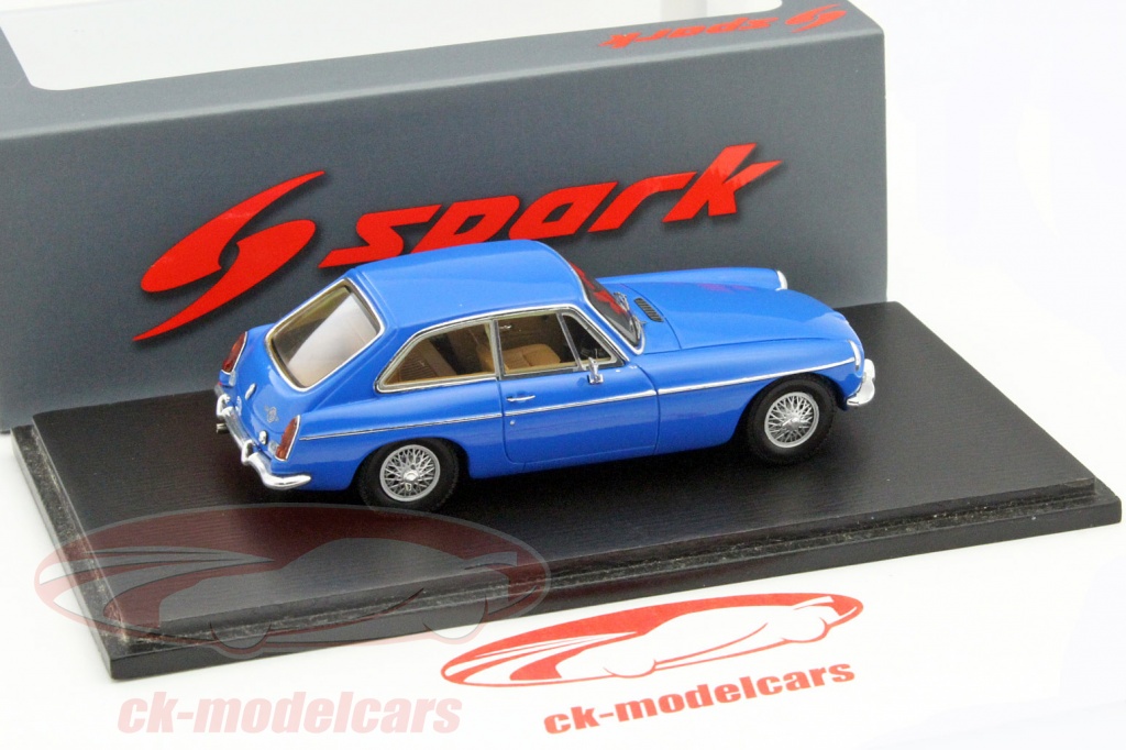 Spark 1:43 MG B GT Coupe année 1967 bleu S4140 modèle voiture S4140 ...