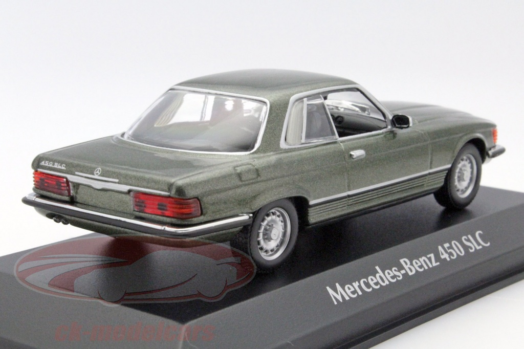 Minichamps 1:43 Mercedes-Benz 450 SLC (R107) 年 1974 濃い緑色 メタリック ...