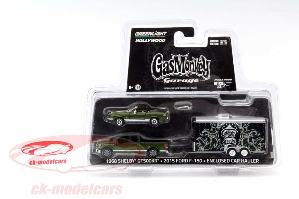 Greenlight 1:64 3-Car set Gas Monkey Garage dark green / black 31010A ...