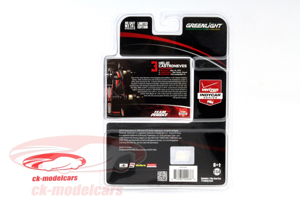 Greenlight 1:64 Helio Castroneves #3 IndyCar Series black 10739 model ...