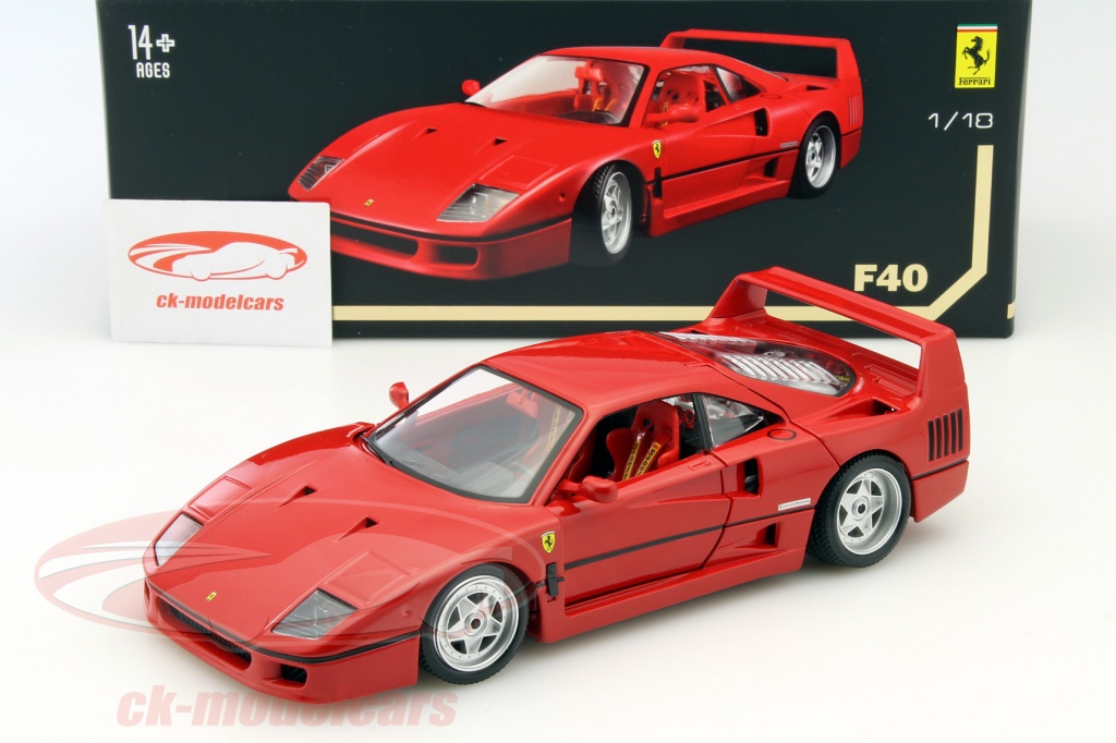 Bburago 1:18 Ferrari F40 Baujahr 1990 rot 16601 Modellauto 16601 ...