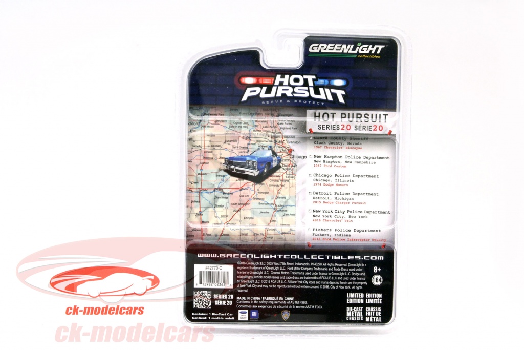 Greenlight 1:64 Dodge Monaco Chicago Police Department Year 1974 blue ...