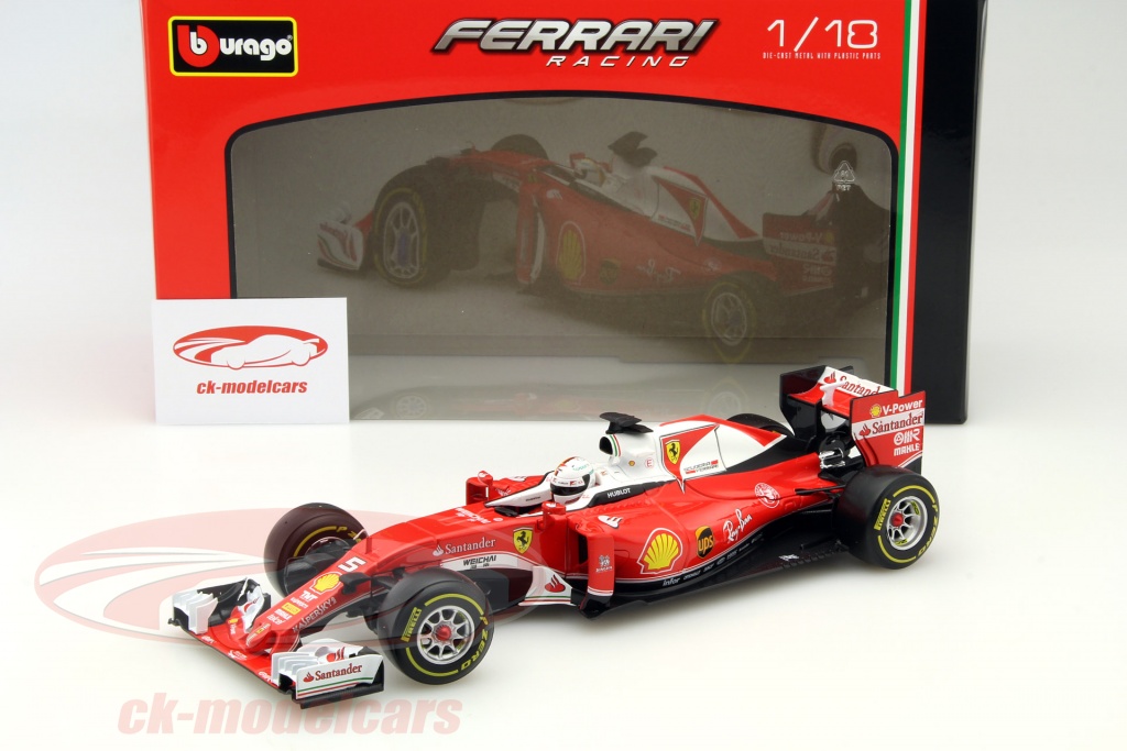 Bburago 1:18 Sebastian Vettel Ferrari SF16-H #5 formula 1 2016 Ray-Ban 18-16802V-RB model car 18 ...