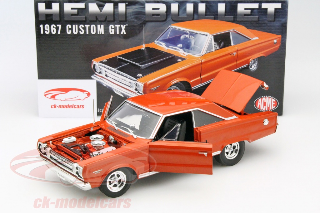GMP 1:18 Plymouth Hemi Bullet Custom GTX Year 1967 orange 1806702 model ...