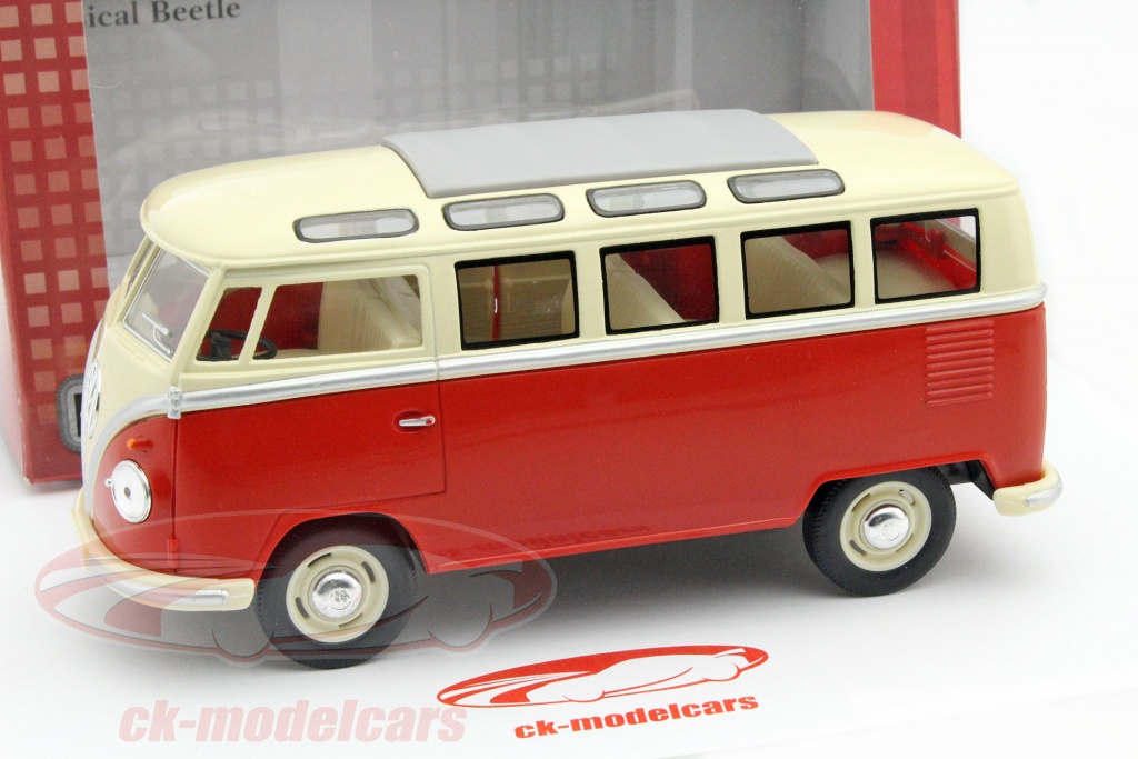 Kinsmart 1:24 Volkswagen VW Samba Bus Year 1962 red KT7005Wr model car ...