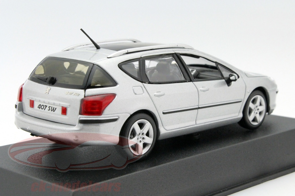 Norev 1:43 Peugeot 407 SW Year 2004 silver 474754 model car 474754 ...