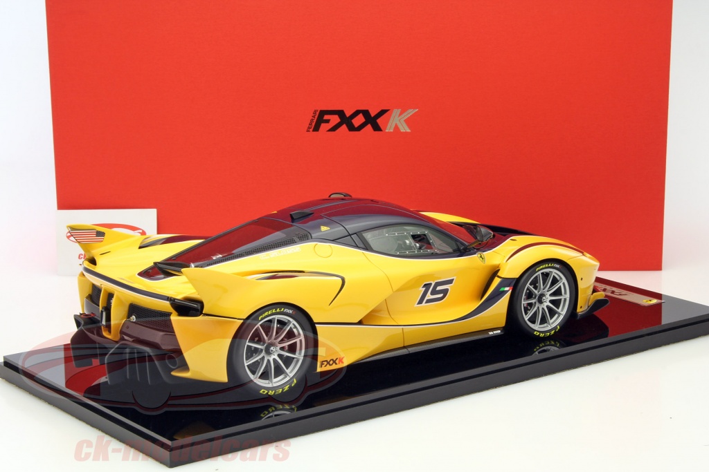 BBR Models 1:12 Ferrari FXX-K #15 yellow BBR1204D model car BBR1204D ...