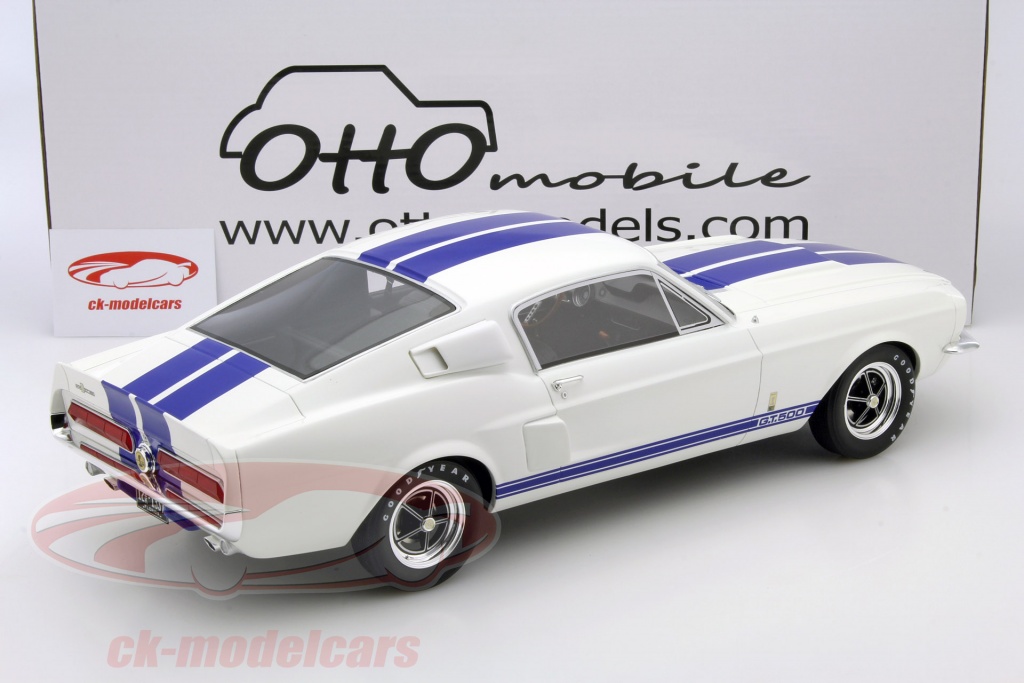 Ottomobile 1:12 Ford Mustang Shelby GT500 Baujahr 1967 weiß / blau G022 ...