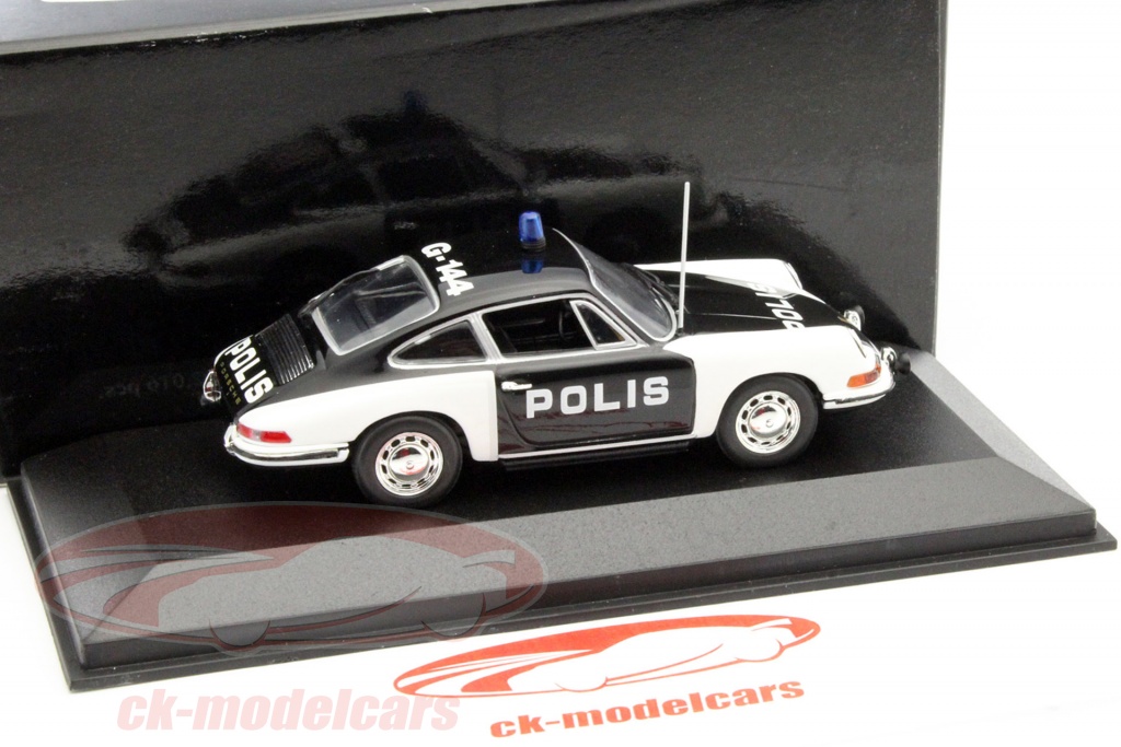 Minichamps 1:43 Porsche 911 Polis Year 1970 black / white 430067190 ...