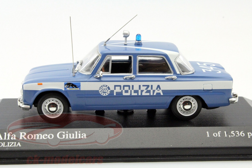 Minichamps 1:43 Alfa Romeo Giulia Polizia 年 1970 ブルー 400120991 モデル 車 400120991 4012138051287