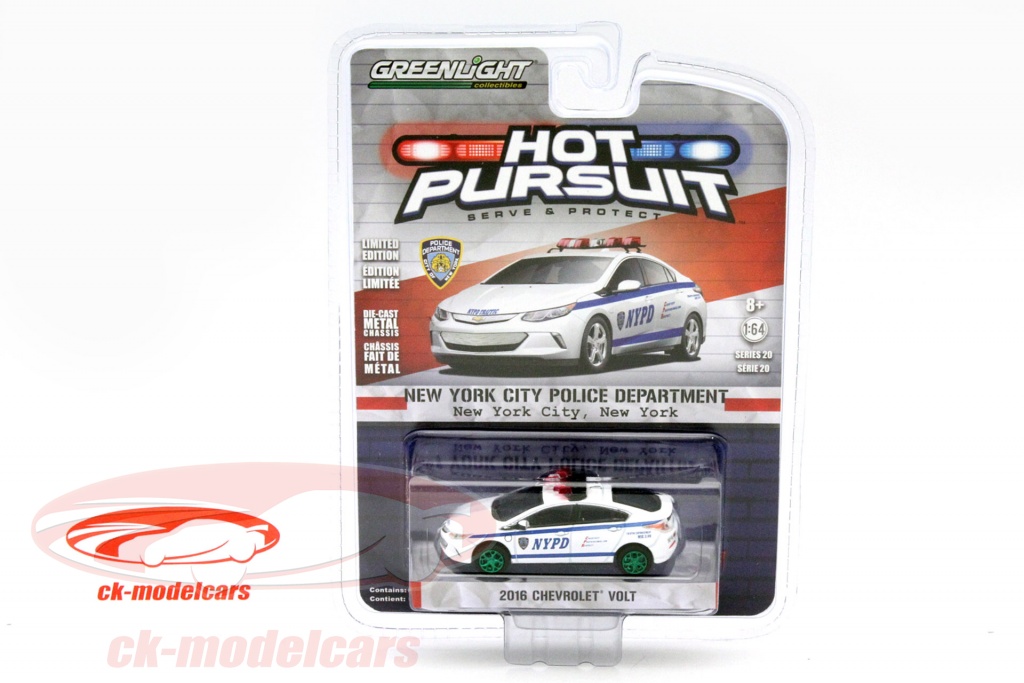 Greenlight 1:64 Chevrolet Volt NYPD año 2016 blanco / verde 42770-E GV ...