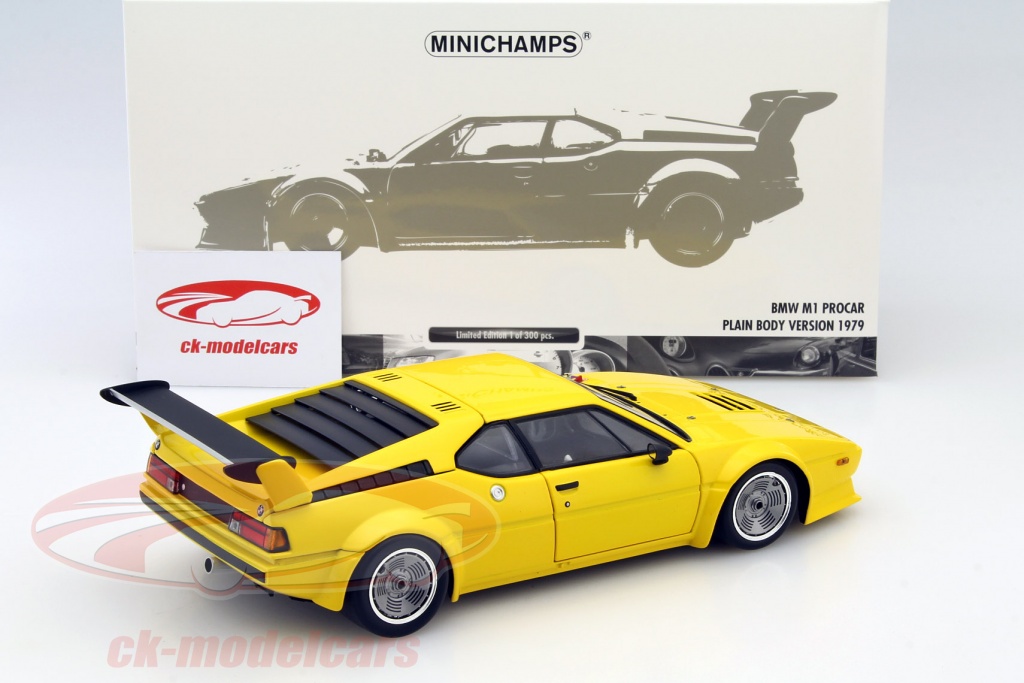 Minichamps 1:18 BMW M1 Pro Car Plain Body Version Year 1979 yellow ...