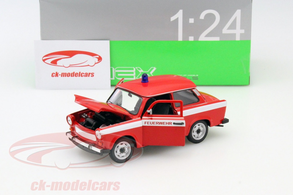 Welly 1:24 Trabant 601 fire Department red / white 24037 model car ...