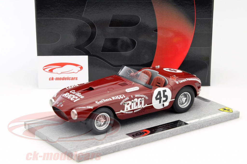 BBR Models 1:18 Ferrari 340 Spider Vignale #45 IV Carrera Panamericana ...