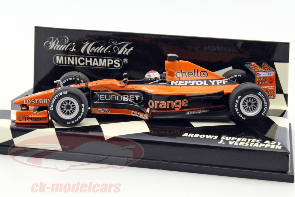 Minichamps 1:43 Jos Verstappen Arrows Supertec A21 #19 formula 1 2000 ...