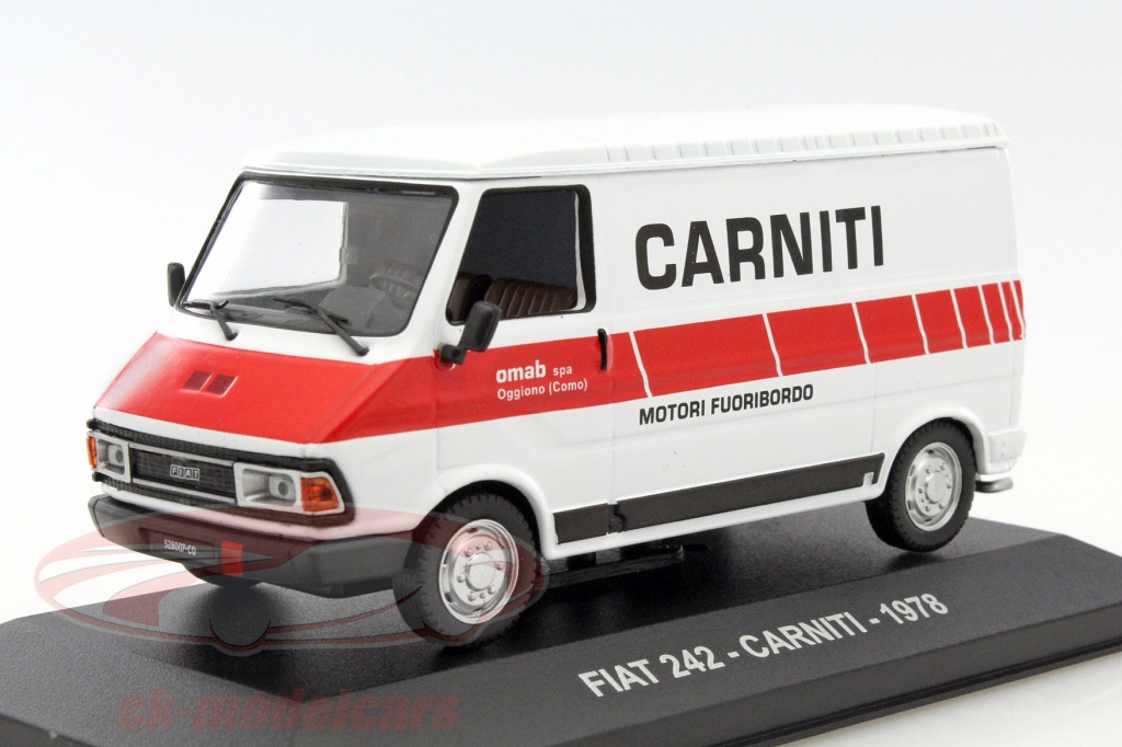 Altaya 1:43 Fiat 242 Carniti 年 1978 ホワイト / 赤 CK35496 モデル 車 CK35496