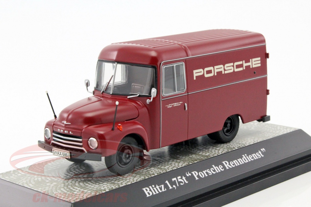 Premium Classixxs 1:43 Opel Blitz 1,75 t Porsche レーシングサービス 赤 11601 モデル ...