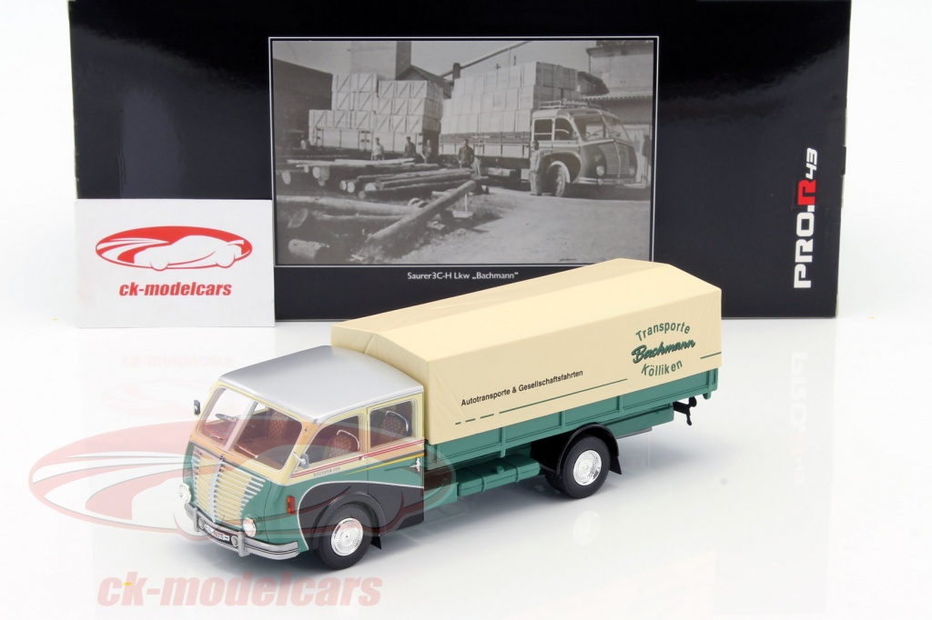 Schuco 1:43 Saurer 3C-H Lkw Bachmann グリーン / ベージュ / 銀 450900700 モデル 車 450900700 4007864000548