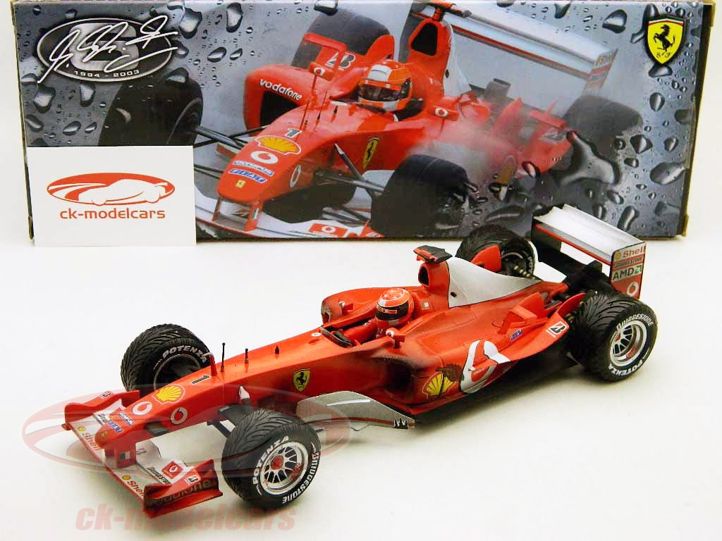 HotWheels 1:18 M.舒马赫的法拉利F2003一级方程式赛车世界冠军2003年的 B1026 模型 汽车 B1026 ...