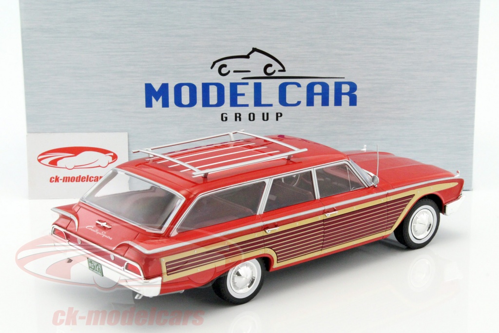 ModelCarGroup 1:18 Ford Country Squire with wood look red ModelCar ...