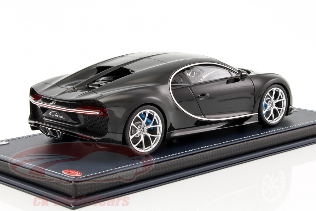 MR Models 1:18 Bugatti Chiron black metallic with showcase BUG06C model ...