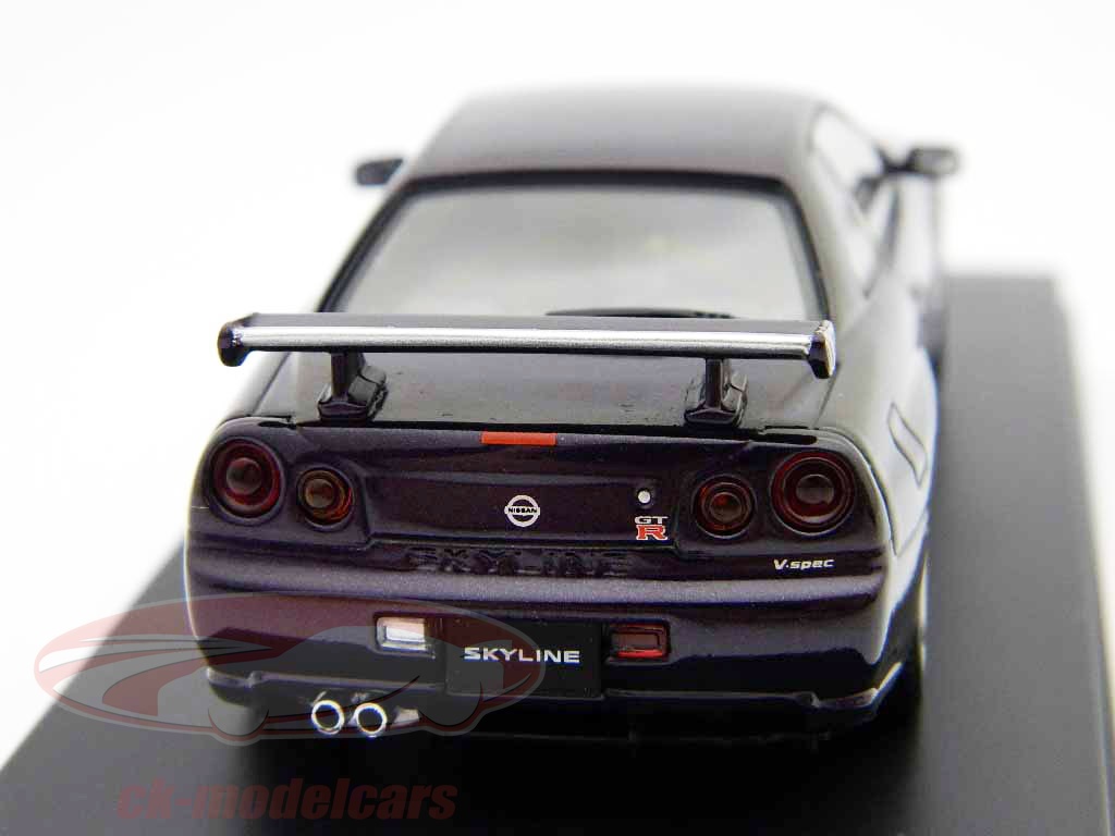 Kyosho 1:43 Nissan Skyline GT-R (BNR34) V-spec midnight purple 03382MP ...