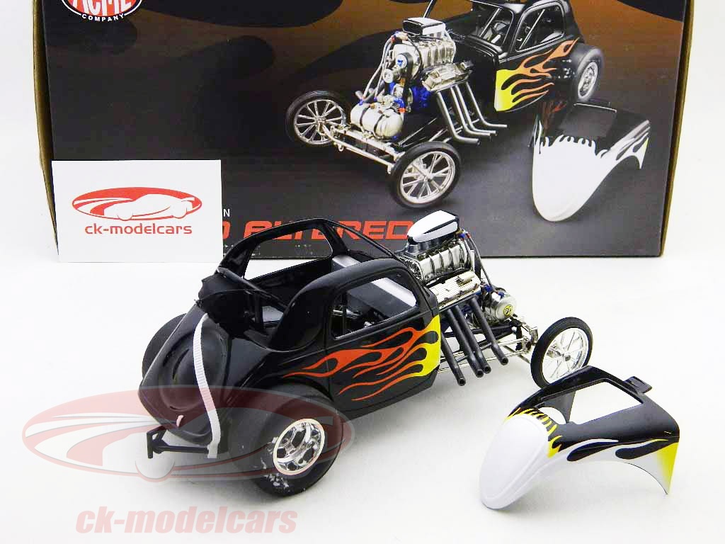 GMP 1:18 Fiat flamed altered Dragster black A1800804 model car A1800804