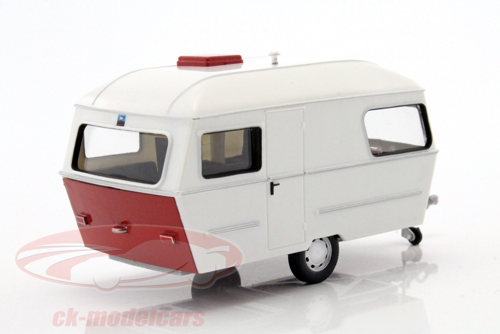 Cararama 1:43 Wohnwagen Caravan IV Baujahr 1990 weiß / hellbraun ...