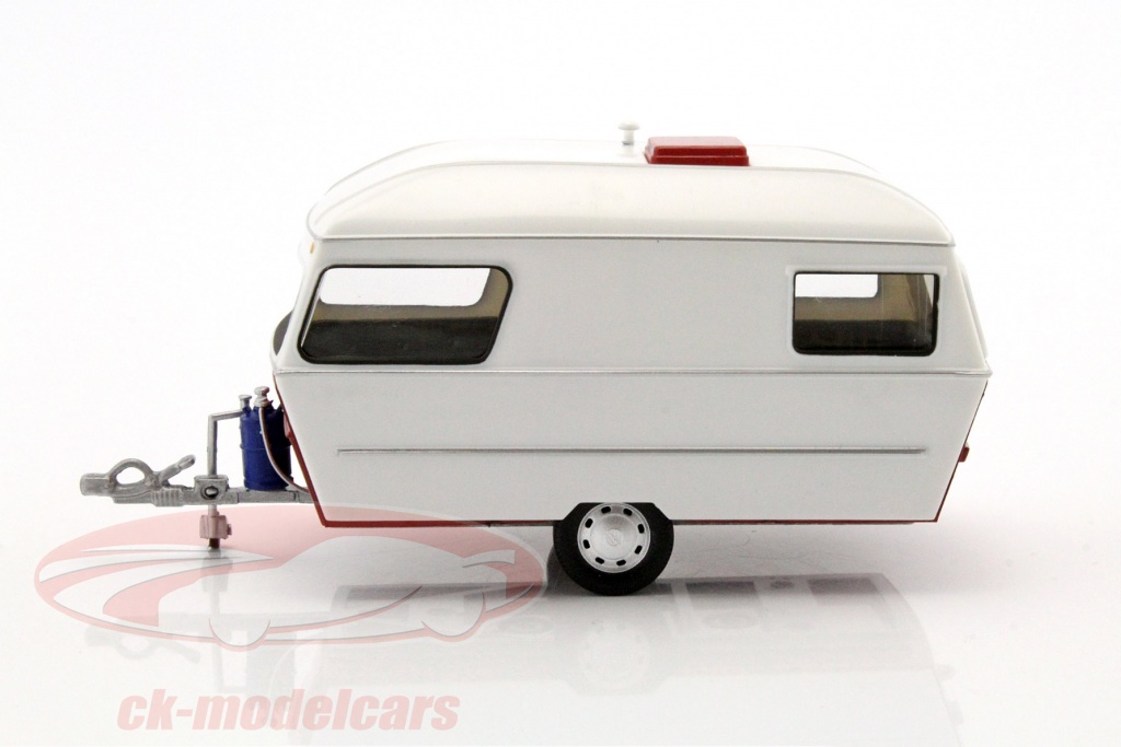 Cararama 1:43 Wohnwagen Caravan IV Baujahr 1990 weiß / hellbraun ...
