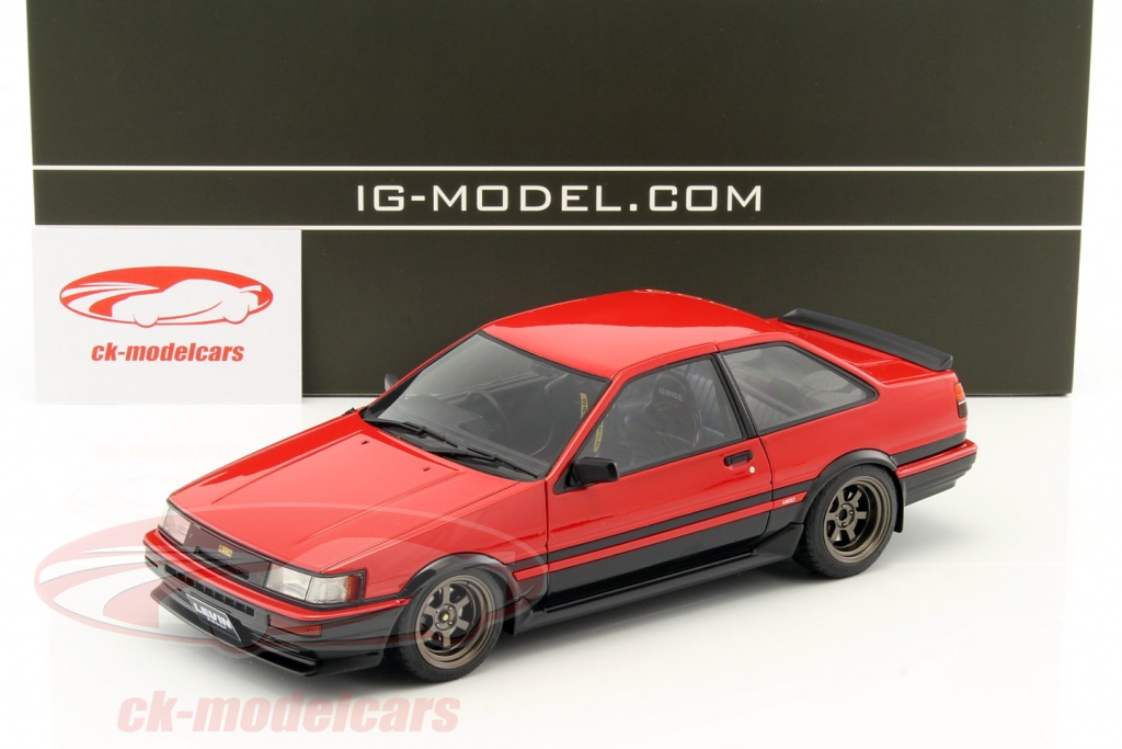 Ignition Model 1:18 Toyota Corolla Levin (AE86) 2-Door GT Apex red / black IG0555 model car ...
