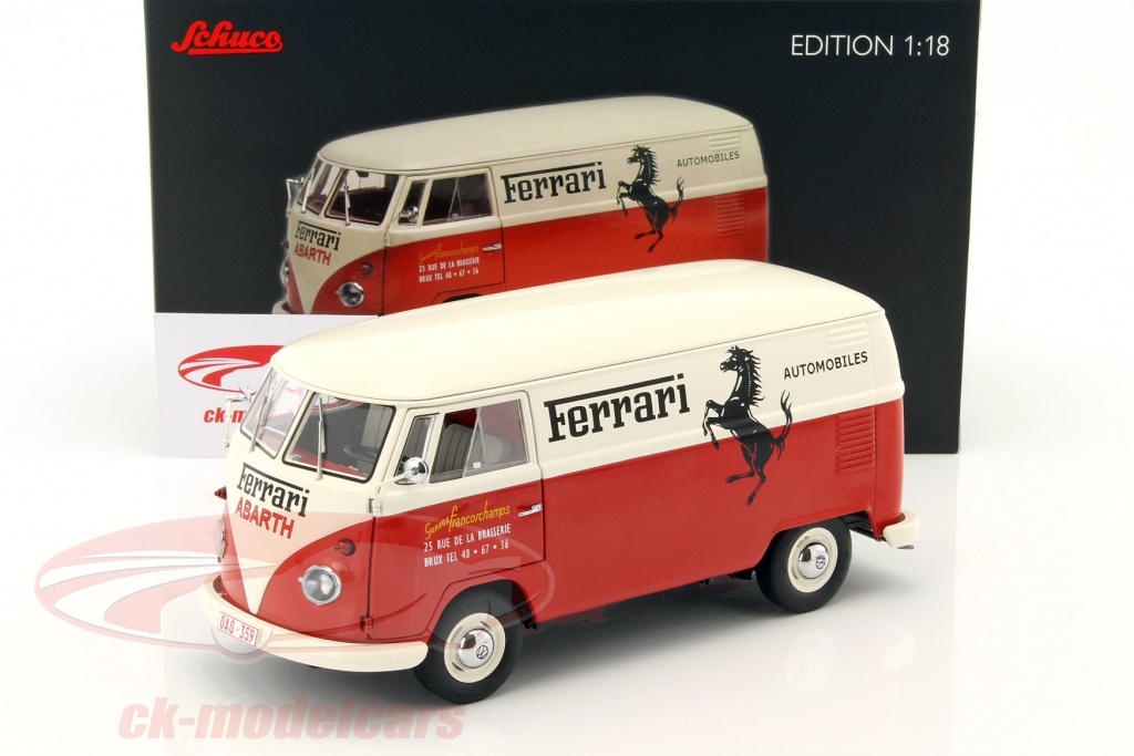 Schuco 1:18 Volkswagen VW T1 トランスポーター Ferrari 築 1959-63 赤 / ベージュ ...