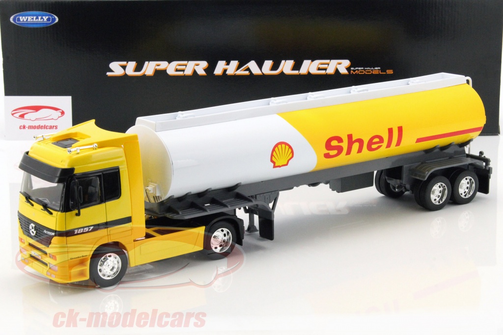 Welly 1:32 Mercedes-Benz Actros Shell Super Haulier yellow / white ...
