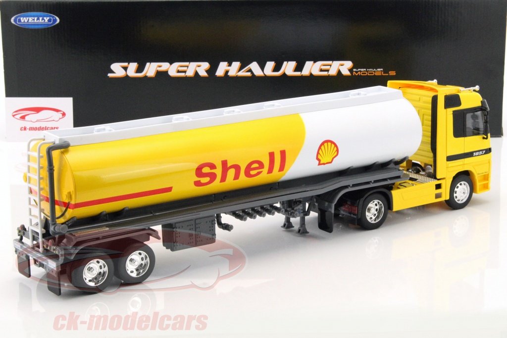 Welly 1:32 Mercedes-Benz Actros Shell Super Haulier yellow / white ...