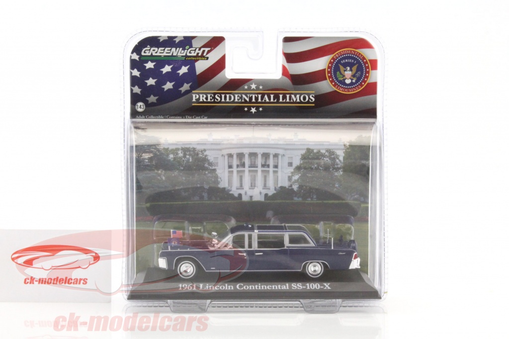 Greenlight 1:43 Lincoln Continental SS-100-X Year 1961 John F. Kennedy ...