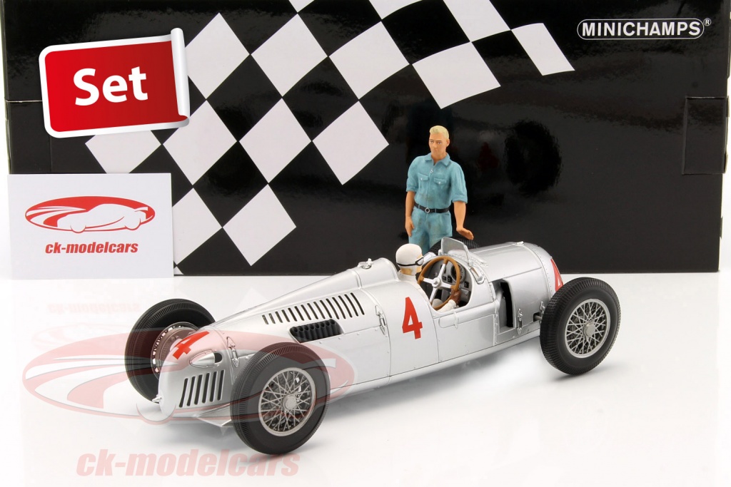 Minichamps 1:18 Ajuste: Figutec figura mecánico + Auto Union Typ C #4 ...