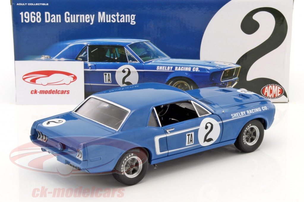 GMP 1:18 Shelby Mustang #2 Dan Gurney 1968 blue 12987 model car 12987 ...