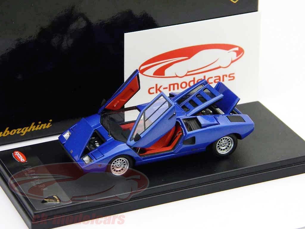 Kyosho 1:43 Lamborghini Countach LP400 blue metallic 04101BL model car ...