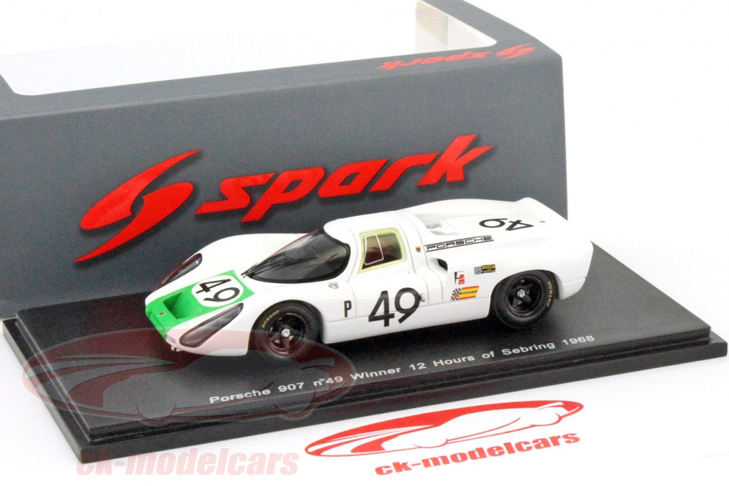 Spark 1:43 Porsche 907 #49 Winner 12h Sebring 1968 Hermann, Siffert ...