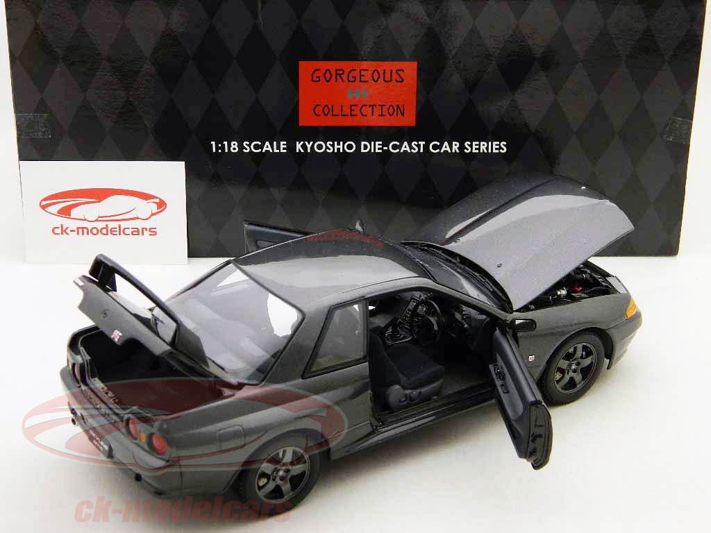 Kyosho 1:18 Nissan Skyline GT-R (BNR32) gun gray metallic 08361G 模型 汽车 08361G 4955439064580