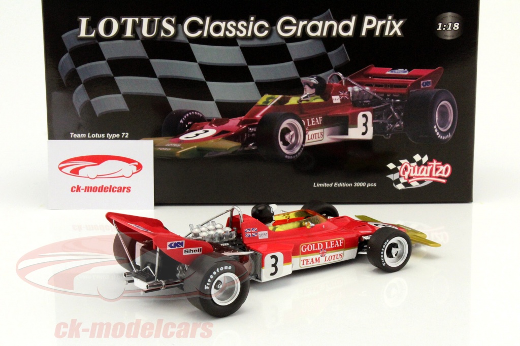 Quartzo 1:18 Jochen Rindt Lotus 72 #3 wereldkampioen Spanje GP formule ...