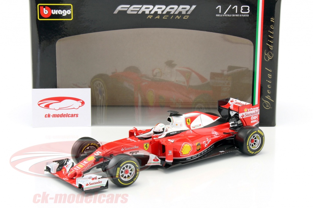 Bburago 1:18 S. Vettel Ferrari SF16-H #5 formula 1 2016 Ray-Ban Special ...