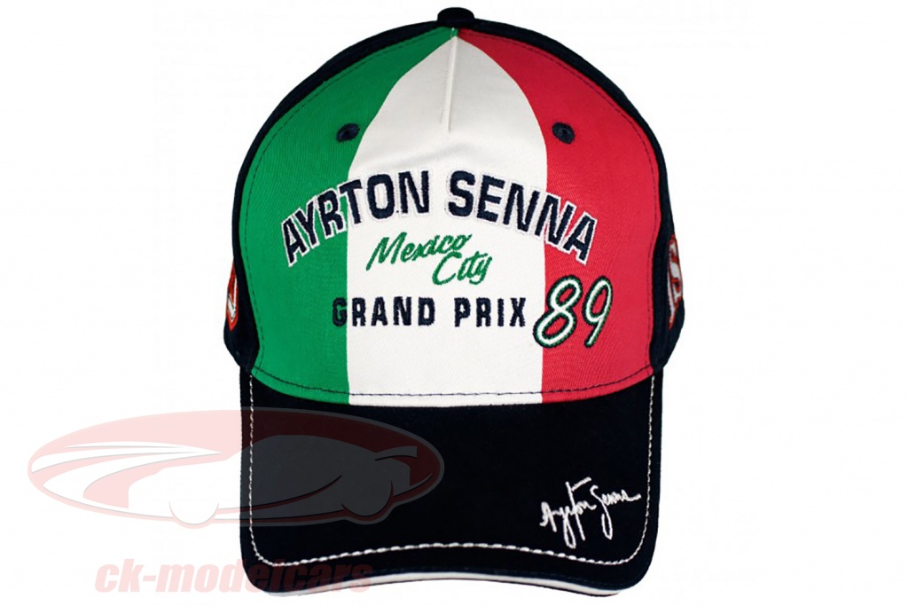 Ayrton Senna Cap Mexico City 1989 dunkelblau / grün / weiß / rot AS-MEX ...