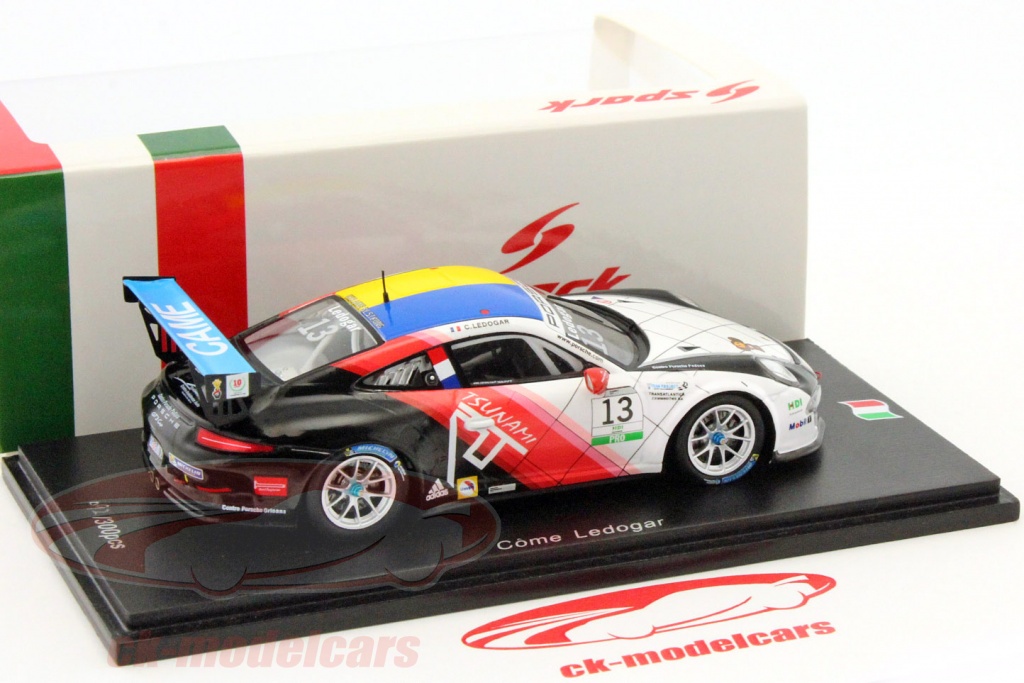 Spark 1:43 Porsche 911 (991) GT3 Cup #13 Winner PCC Italy 2016 Come Ledogar SI005 model car ...
