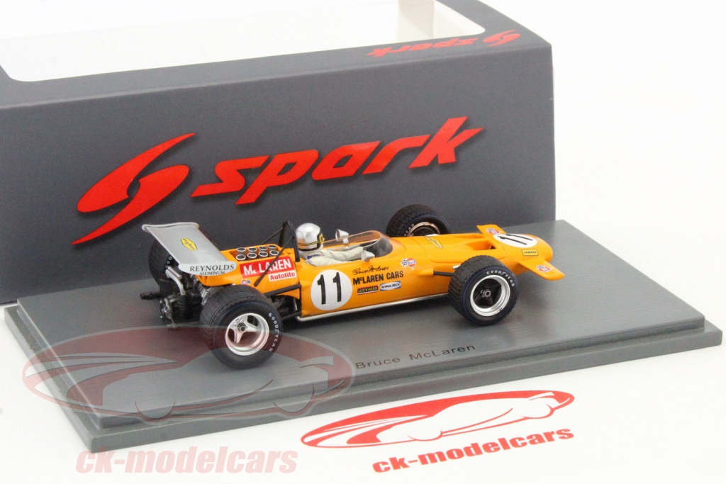 Spark 1:43 Bruce McLaren McLaren M14A #11 2nd Spain GP formula 1 1970 ...