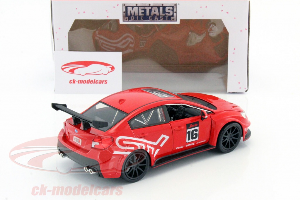 Jadatoys 1:24 Subaru WRX STI Widebody #16 año de construcción 2016 rojo ...